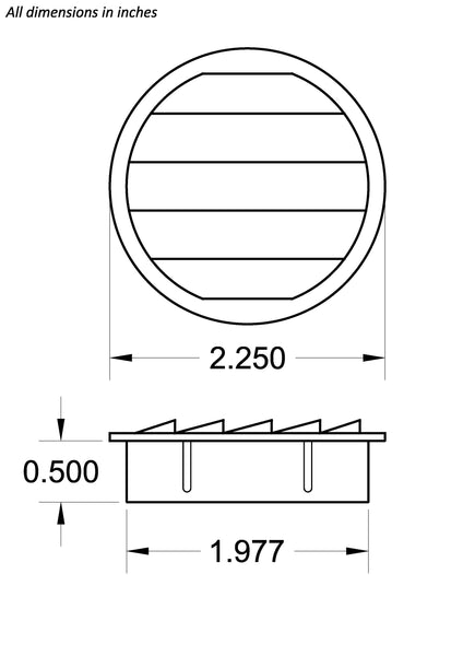 Vent Masters Store 2" Round black plastic vent